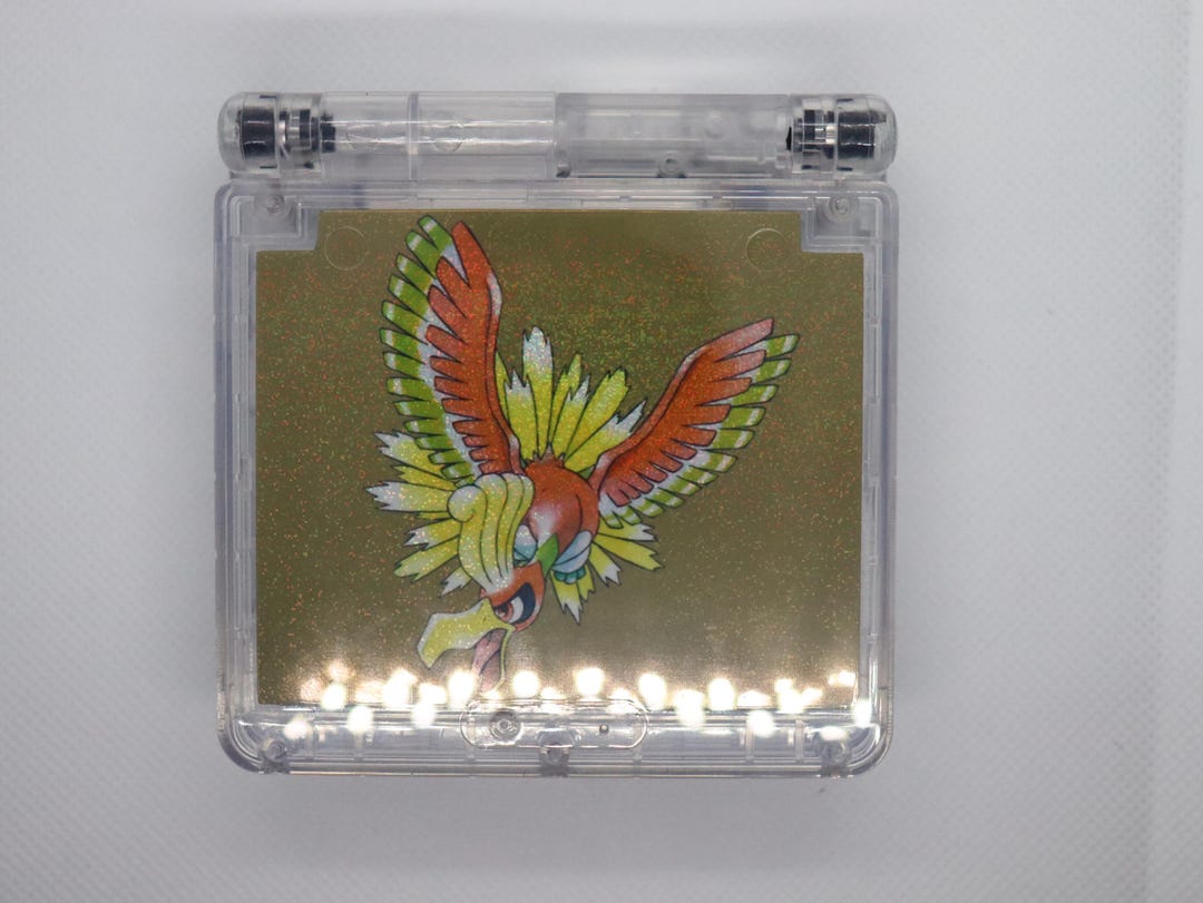 Ho-oh Pokemon Gold Holographic Sticker Label Set for Gameboy Advance SP ...