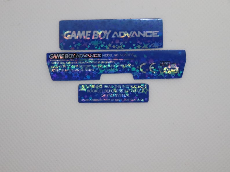 Holographic Laminated Gameboy Advance Back Sticker Label Set| Free ...
