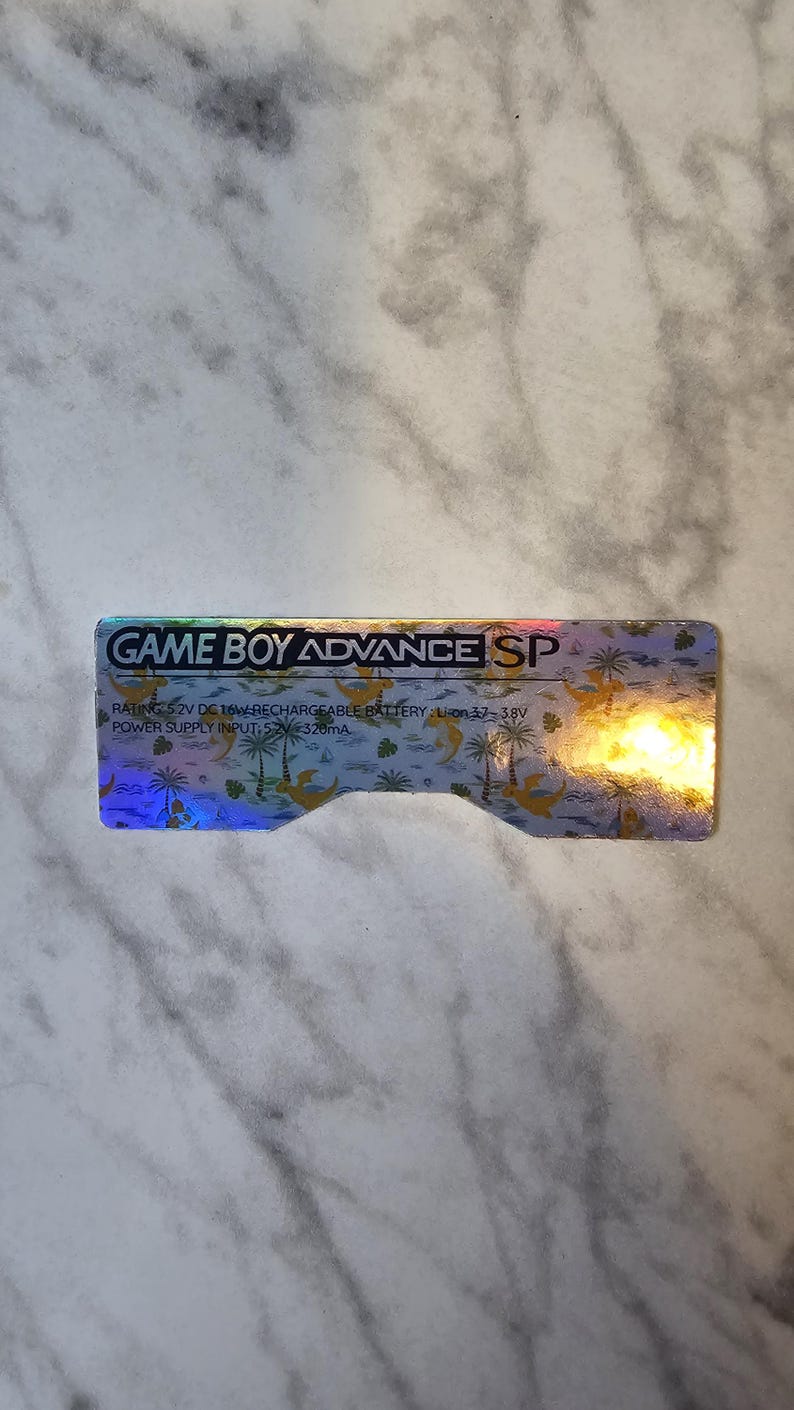 Holographic Laminated Gameboy Advance SP Back Sticker Label - Etsy