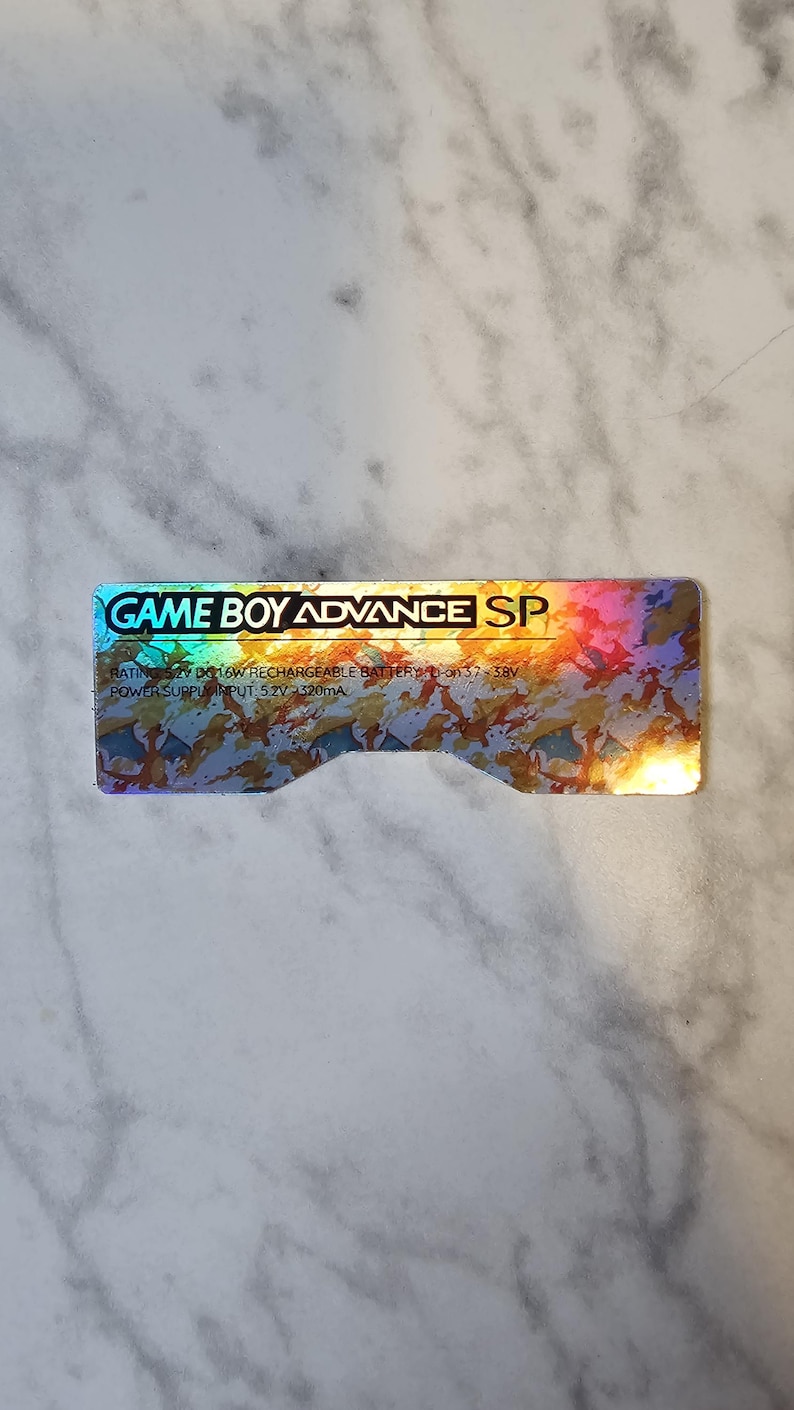 Holographic Laminated Gameboy Advance SP Back Sticker Label - Etsy