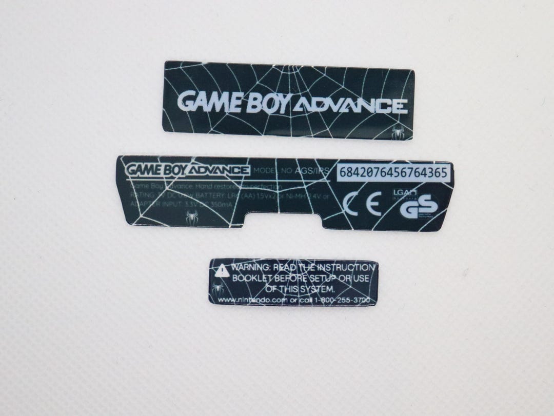 Spider Man Themed Holographic Laminated Gameboy Advance Back Sticker ...
