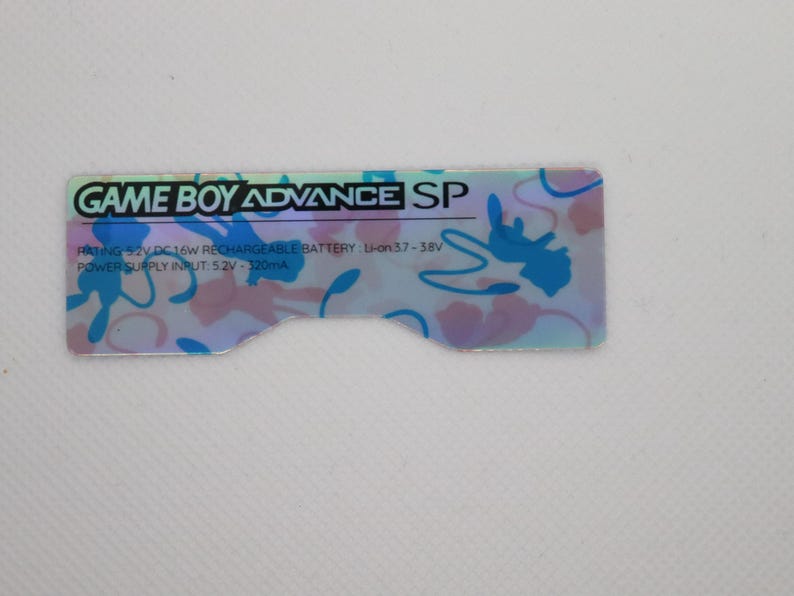 Holographic Laminated Gameboy Advance SP Back Sticker Label - Etsy