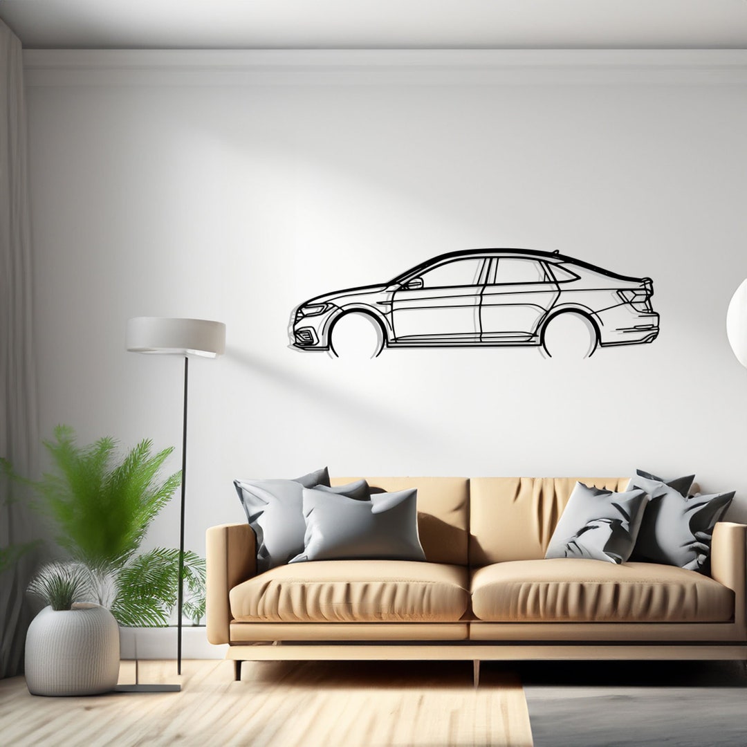 Jetta GLI 2020 Detailed Silhouette Metal Wall Art, Birthday Gift, Gift ...