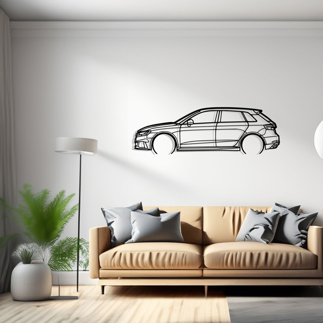 RS3 8V Detailed Silhouette Metal Wall Art, Birthday Gift, Gift for Him ...