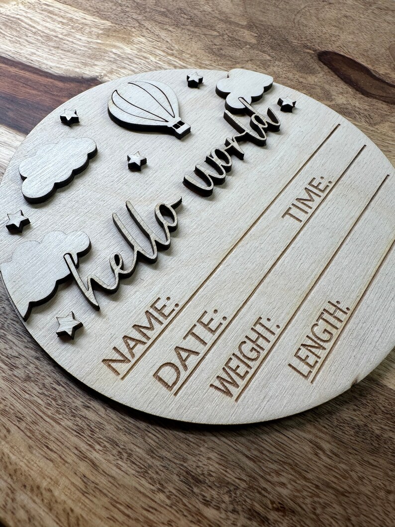 Customizable Baby Announcement, "hello World" Digital File- SVG, AI ...