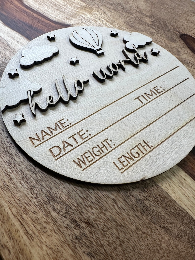 Customizable Baby Announcement, "hello World" Digital File- SVG, AI ...