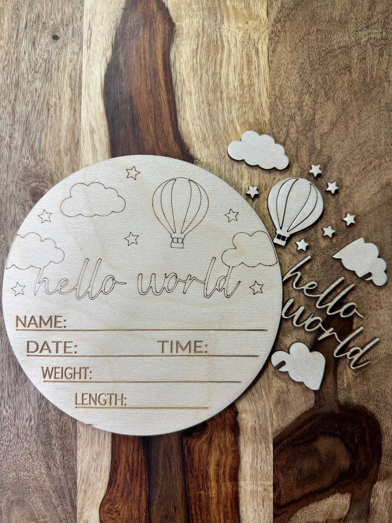 Customizable Baby Announcement, "hello World" Digital File- SVG, AI ...