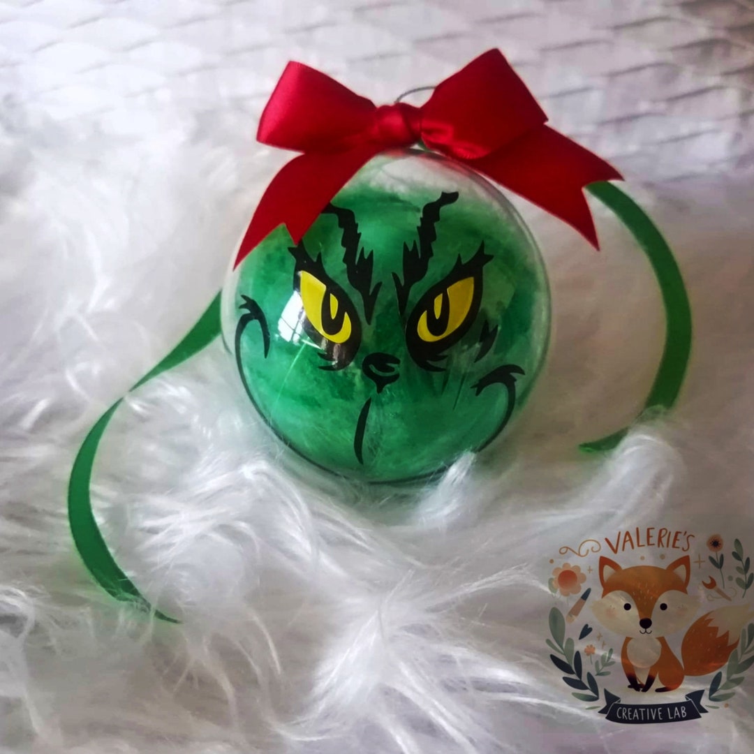 Grinch Christmas Bauble and Gift Box - Etsy