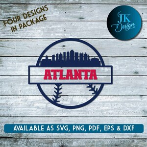 Atlanta Baseball City Skyline for Cutting - SVG, AI, PNG, Cricut and ...