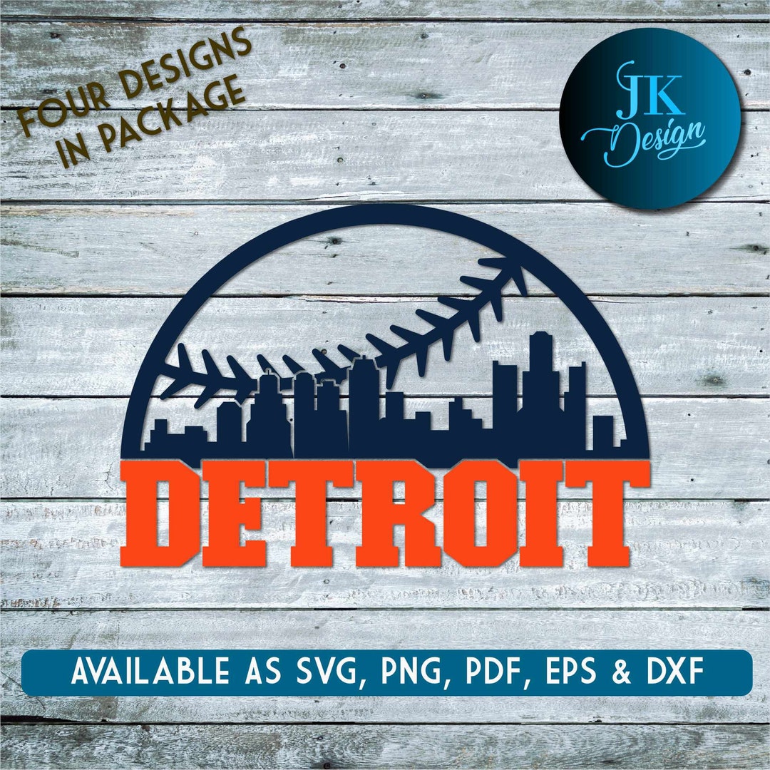 Detroit Baseball City Skyline for Cutting - SVG, AI, PNG, Cricut and ...