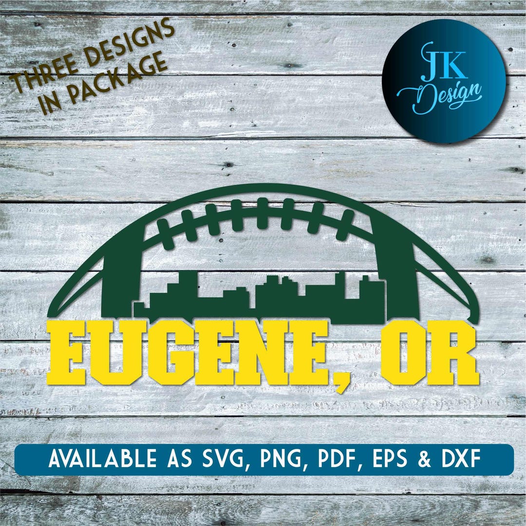 Eugene Oregon Football Skyline Digital Art | SVG, PNG, PDF | Silhouette ...