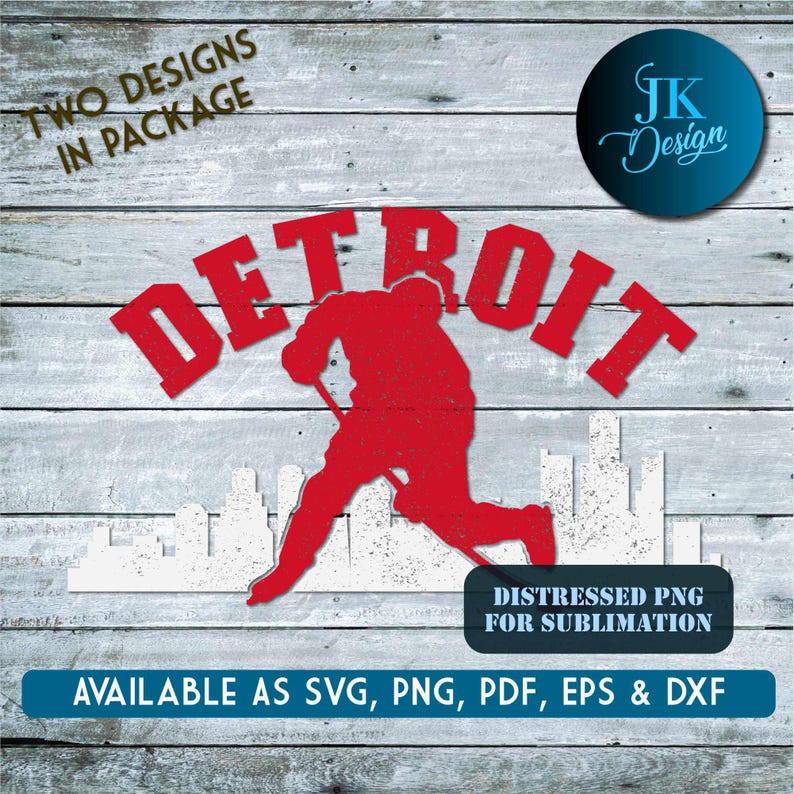 Detroit Skyline Hockey for Cutting - SVG, AI, PNG, Cricut and ...