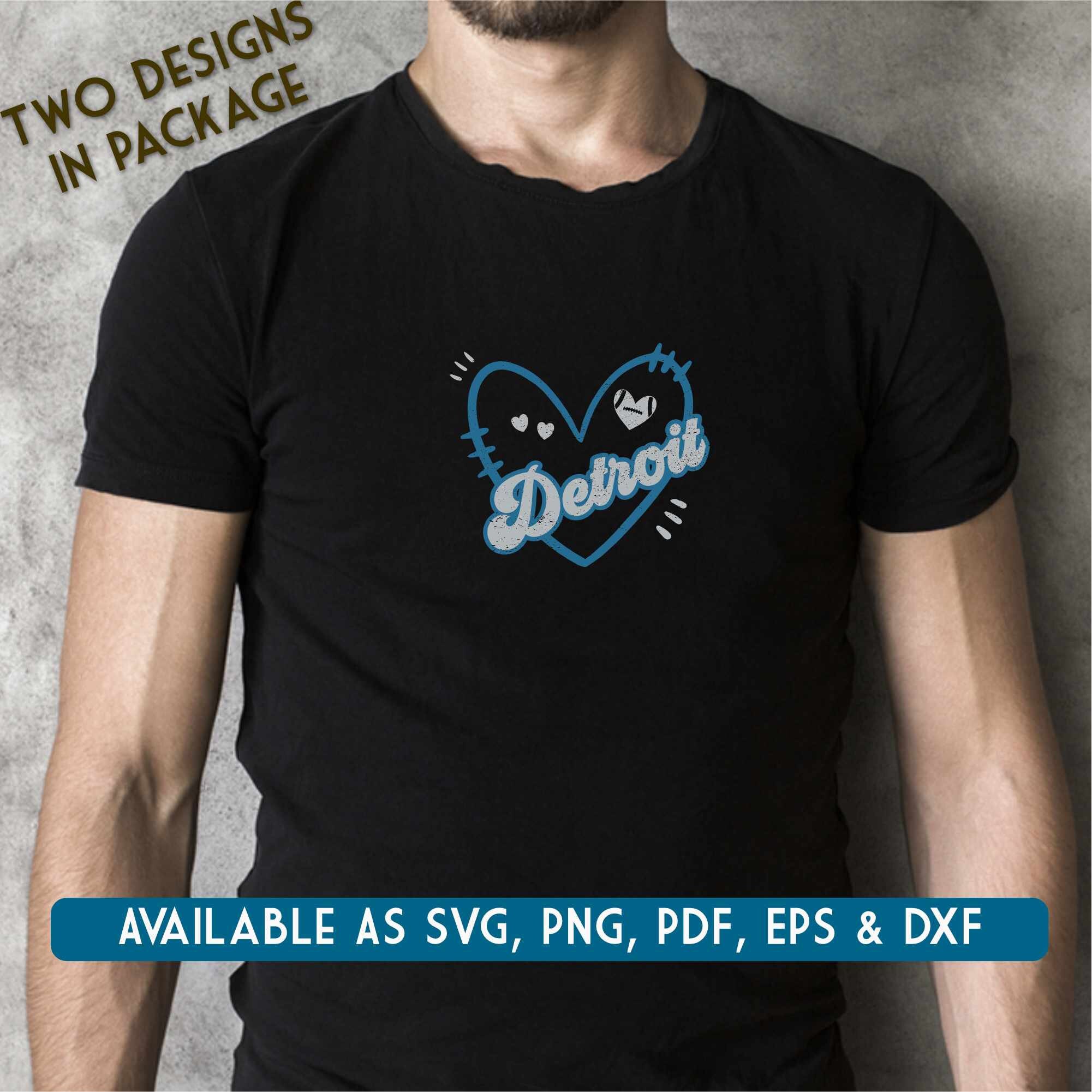 Detroit Love Football Digital Art SVG, PNG, PDF Silhouette & Cricut - Etsy