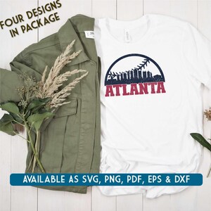 Atlanta Baseball City Skyline for Cutting - SVG, AI, PNG, Cricut and ...