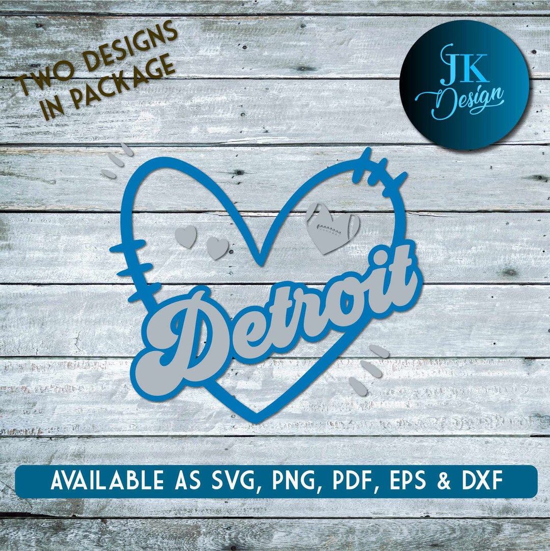 Detroit Love Football Digital Art SVG, PNG, PDF Silhouette & Cricut - Etsy