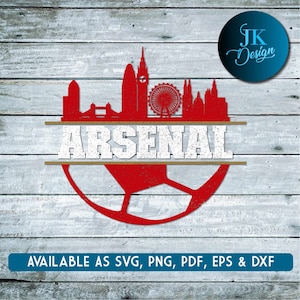 Arsenal London Skyline Digital Art | SVG, PNG, PDF | Silhouette ...