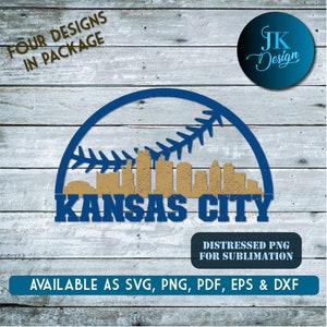 Kansas City Baseball Skyline for Cutting - SVG, AI, PNG, Cricut and ...