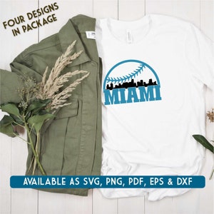 Miami Baseball City Skyline for Cutting - SVG, AI, PNG, Cricut and ...