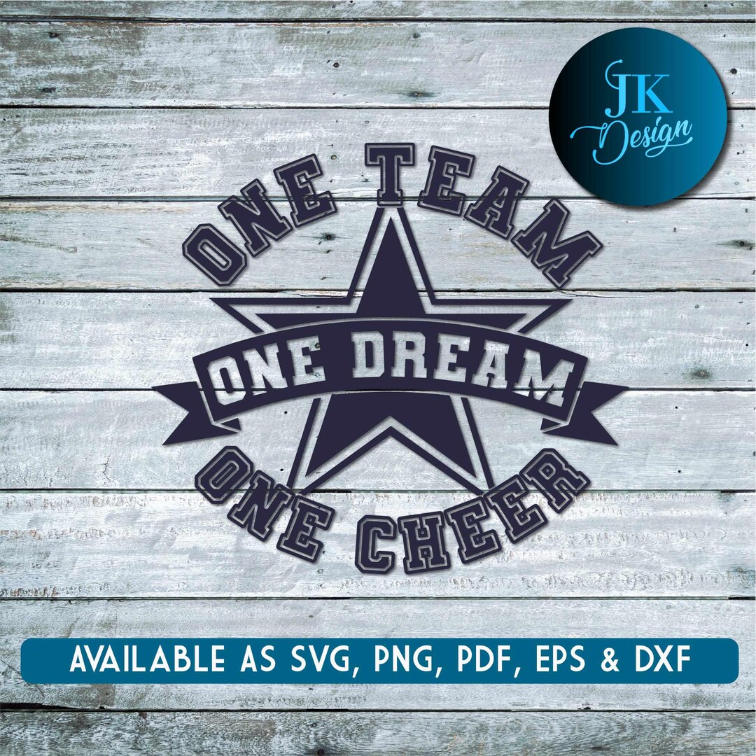Cheerleading SVG One Team One Dream One Cheer Cricut Cut File Cheer ...