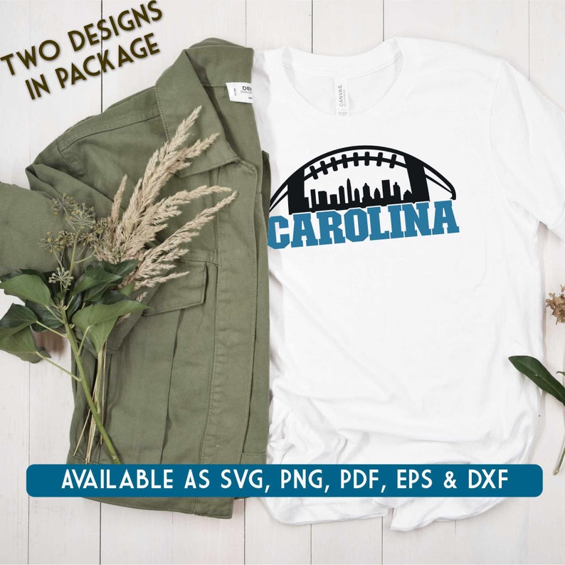 Carolina Football Charlotte Skyline Digital Art | SVG, PNG, PDF ...
