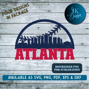 Atlanta Baseball City Skyline for Cutting - SVG, AI, PNG, Cricut and ...