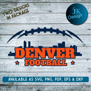 Arched Denver Football Skyline Digital Art | Layered | SVG, PNG, PDF ...