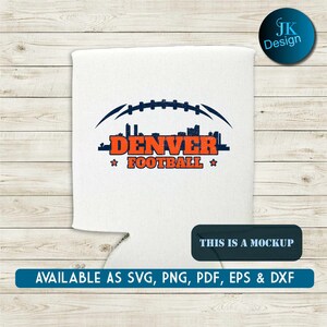 Arched Denver Football Skyline Digital Art | Layered | SVG, PNG, PDF ...