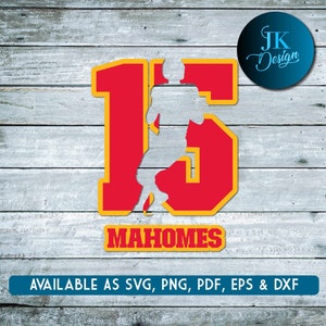 Kansas City Patrick Mahomes #15 SVG Design - Digital Download - Etsy