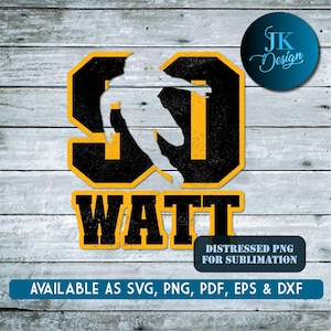 Pittsburgh TJ Watt SVG Design - Digital Download | Vector Image ...
