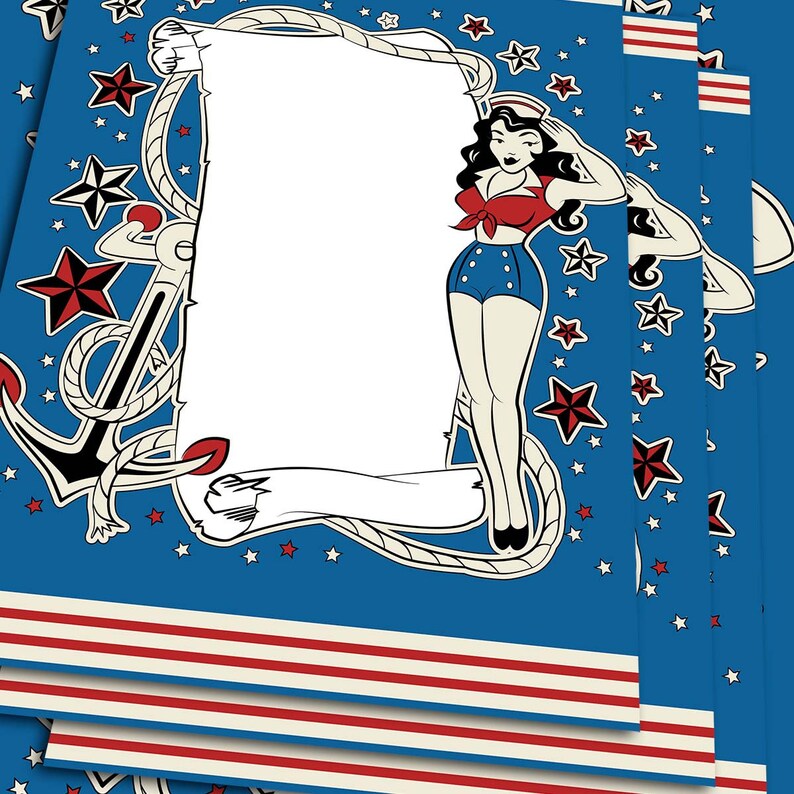 Sailor Girl Pinup Invitation/flier Template | Burlesque, Pinup, Party ...