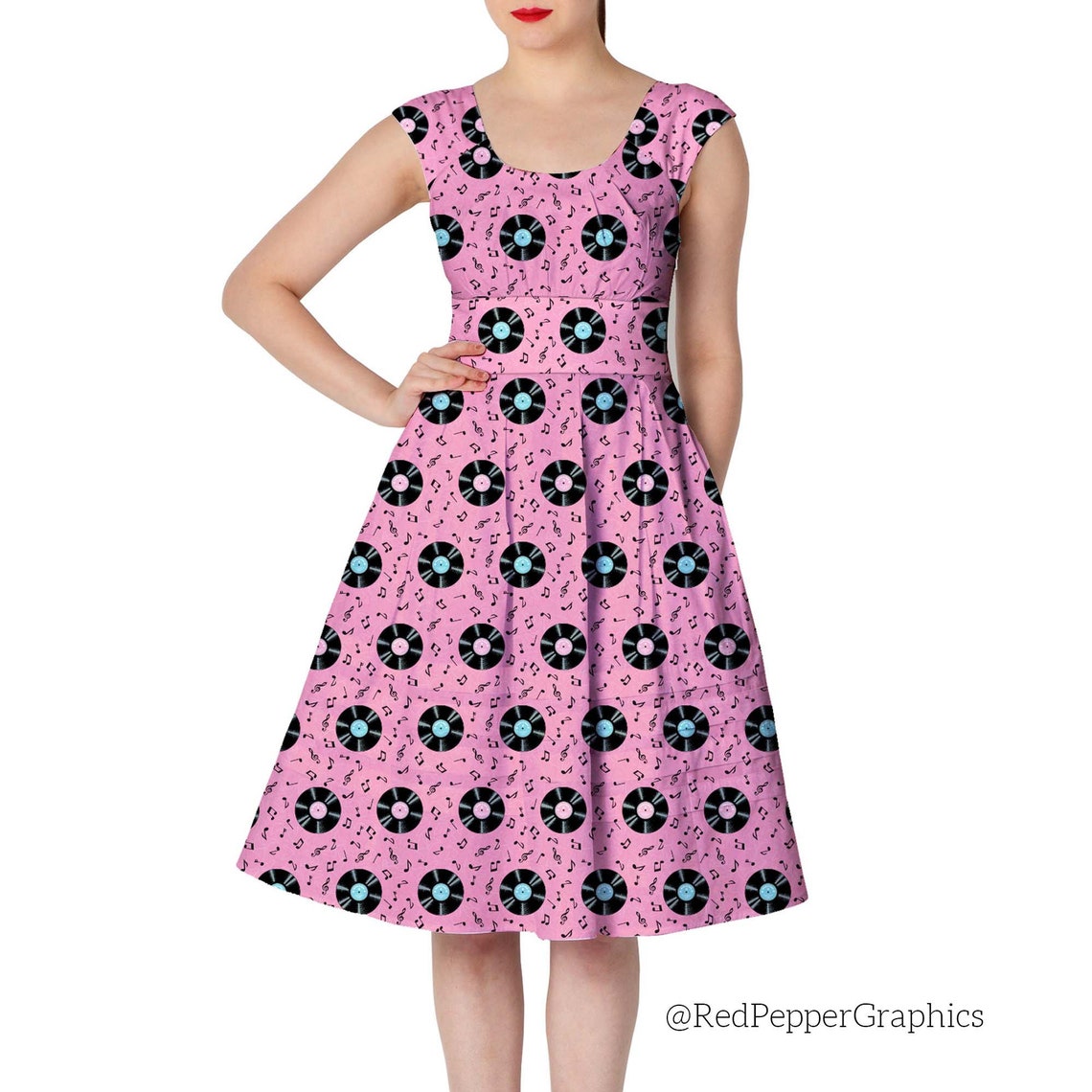 Retro Rock N Roll Records Seamless Pattern, Vintage Vinyl Design ...