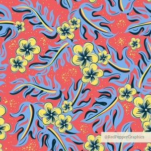 Hawaiian Shirt Seamless Pattern, Tropical Jungle Vintage Fabric Digital ...