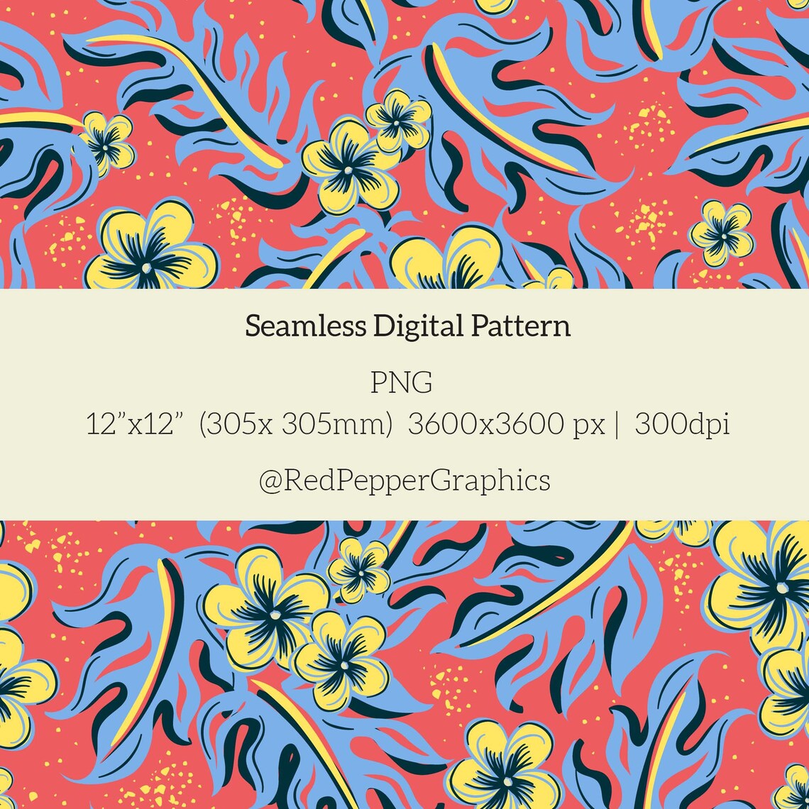 Hawaiian Shirt Seamless Pattern, Tropical Jungle Vintage Fabric Digital ...