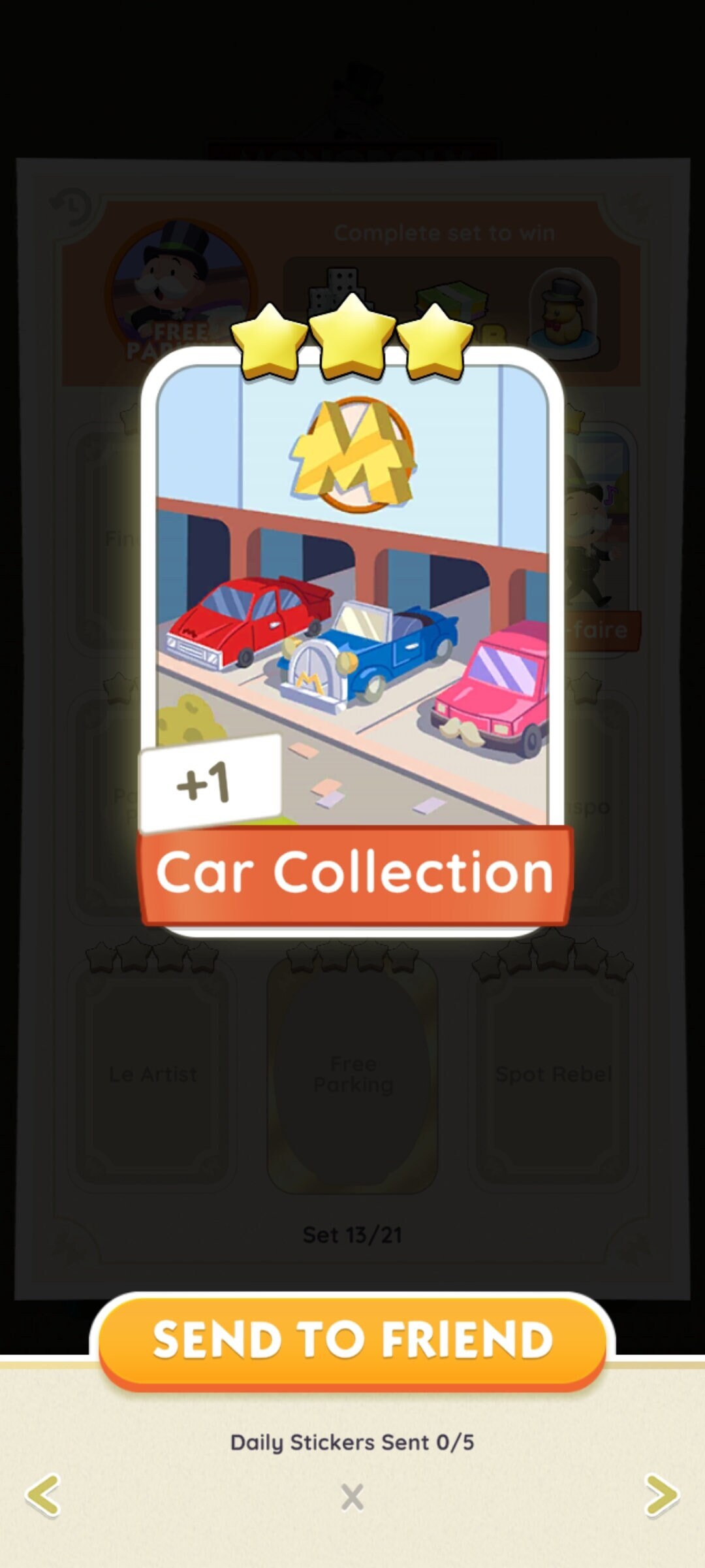 Car Collection 3 Star Monopoly Go Sticker Set 13 - Etsy