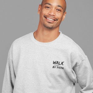 Walk by Faith Christian Sweater: Inspirational Bible Verse Pullover - Etsy
