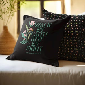 Walk by Faith Pillowcase | Bible Verse Cushion Cover | Christian Home ...