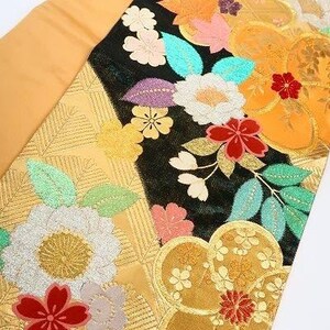 Japanese Kimono Furisode 5set Luxurious Wedding Pure Silk Plum Cherry ...