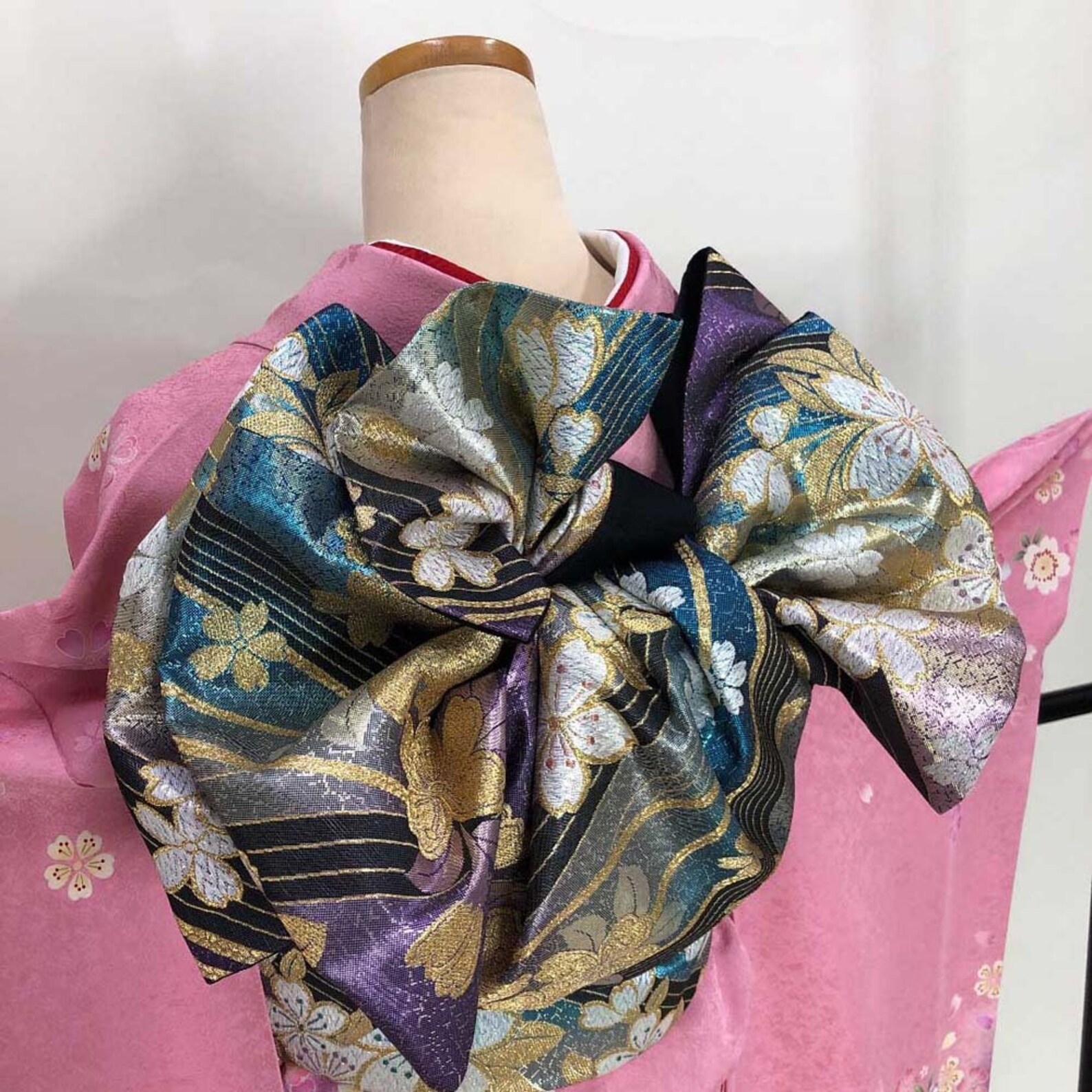 Japanese Kimono Furisode Full Set/furisode 5SET Luxurious Flower Pink ...