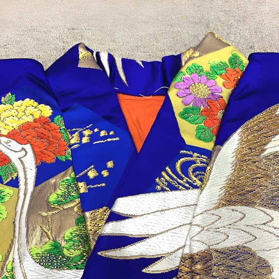 Uchikake Kimono Blue color Crane pattern Pattern Prem… - Gem