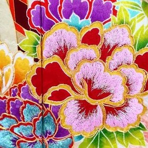 Japanese Kimono Furisode 5set Luxurious Wedding Pure Silk Plum Cherry ...