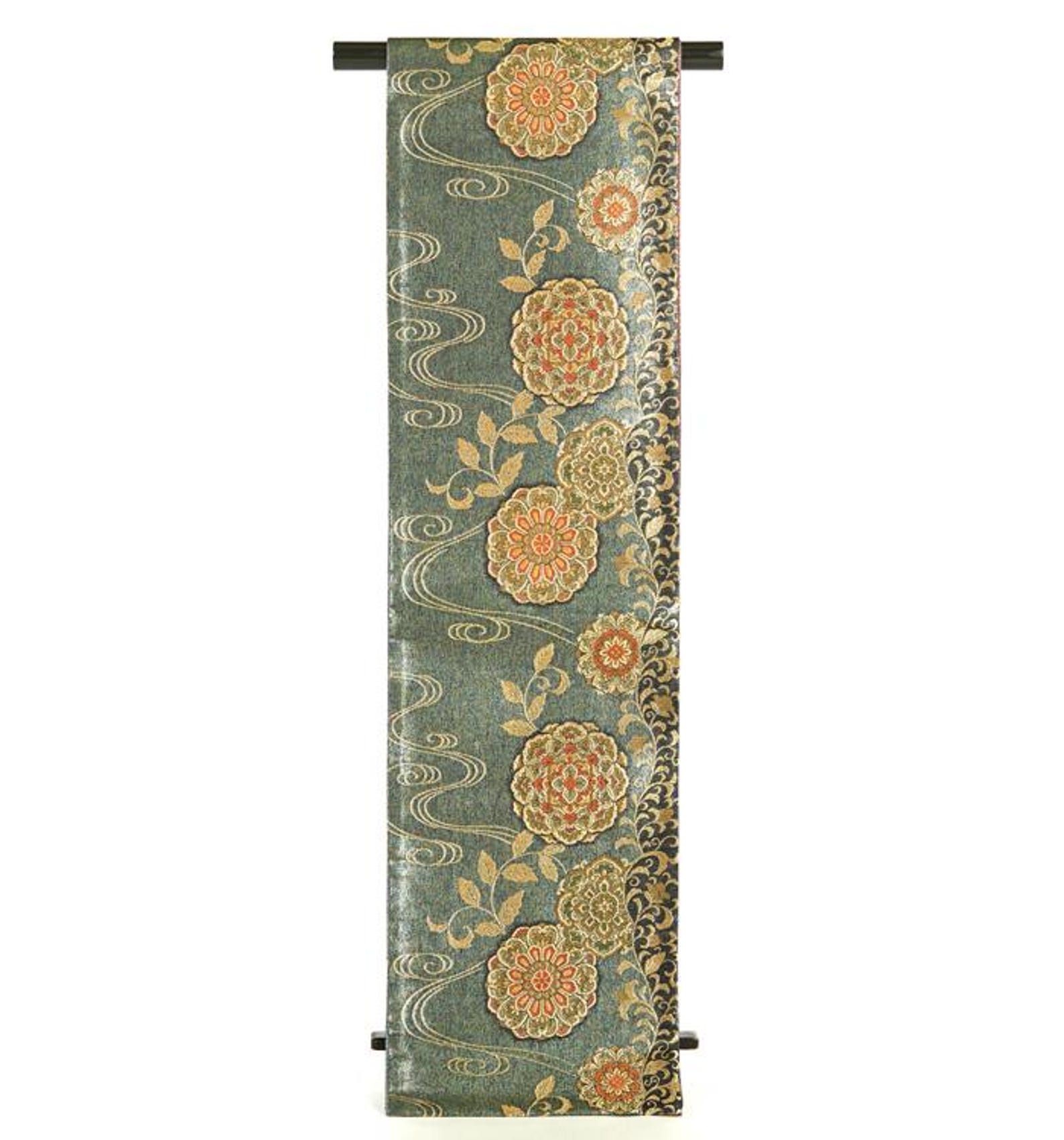 Japanese Kimono Obi Luxurious Wedding Pure Silk Fukuro Obi Flower ...