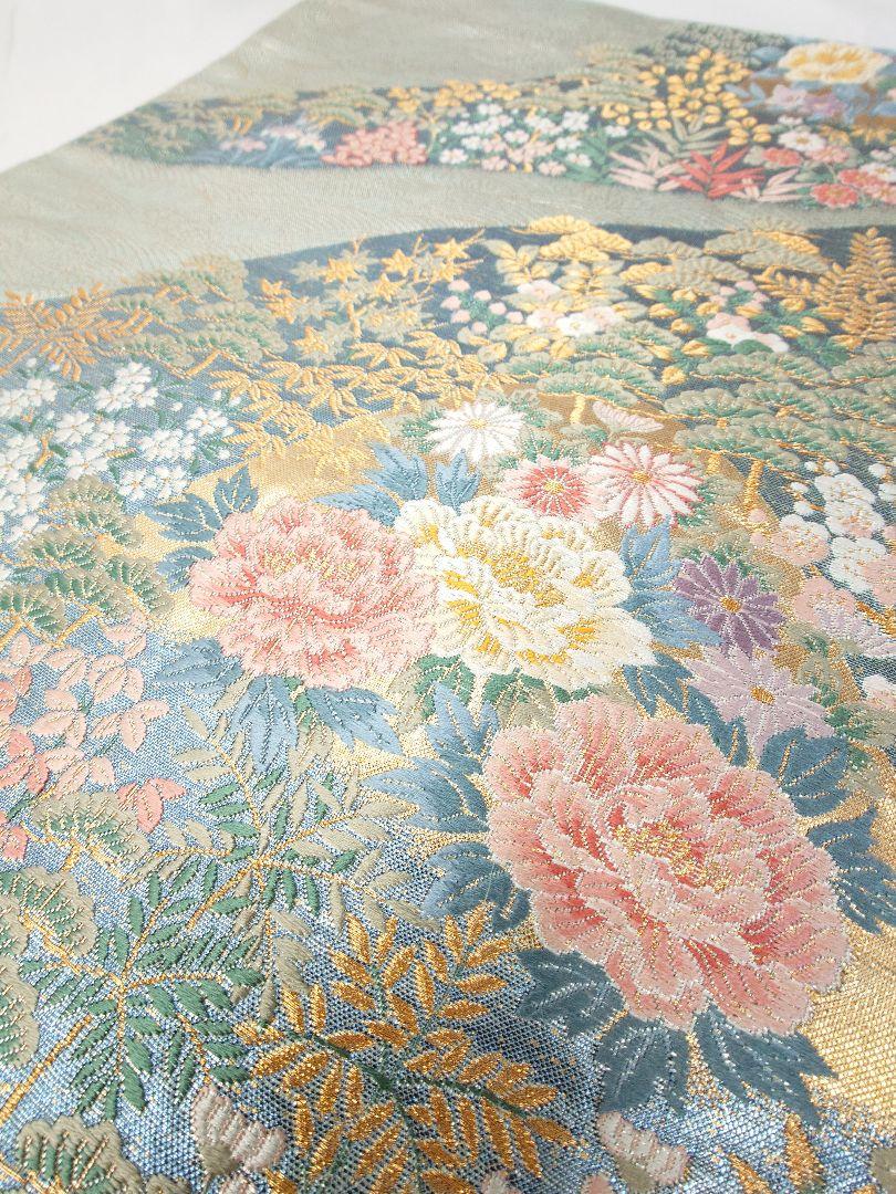 Japanese Kimono Obi Luxurious Wedding Pure Silk Fukuro Obi Rokutsu ...