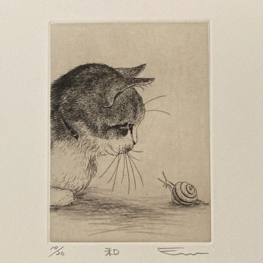 EMI SATO harmony Etching Print - Etsy