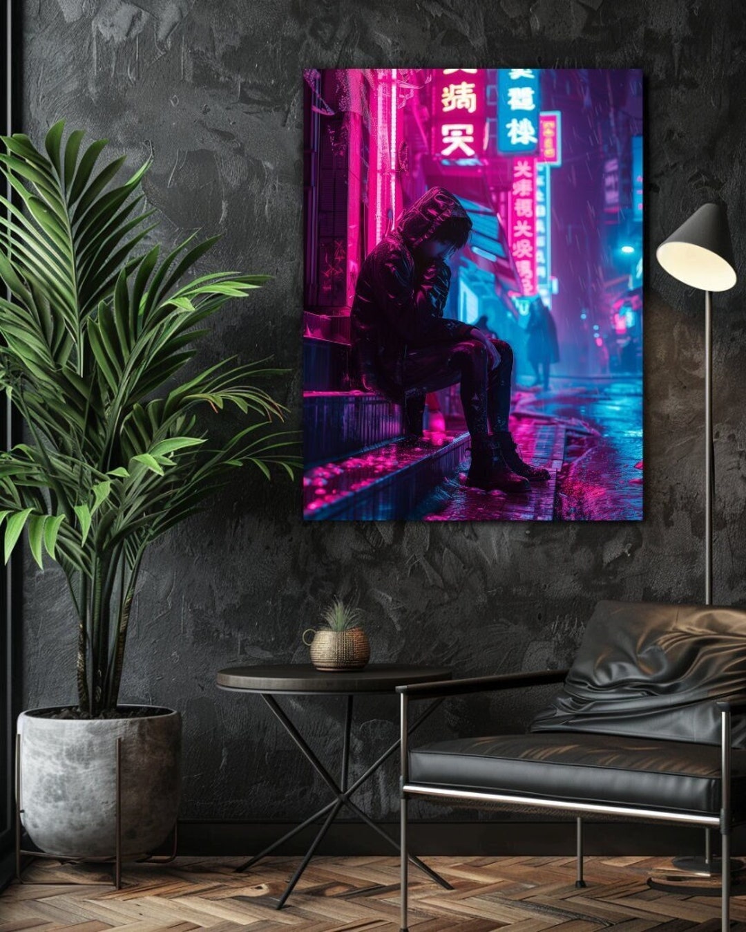 Tempered Glass Wall Art Cyberpunk Wall Art Cyberpunk Wall Art Lonely ...