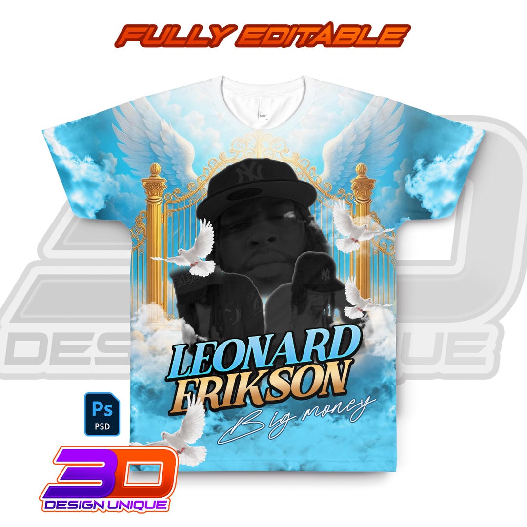 Editable Memorial T-shirt Template, RIP Photoshop PSD for Sublimation ...