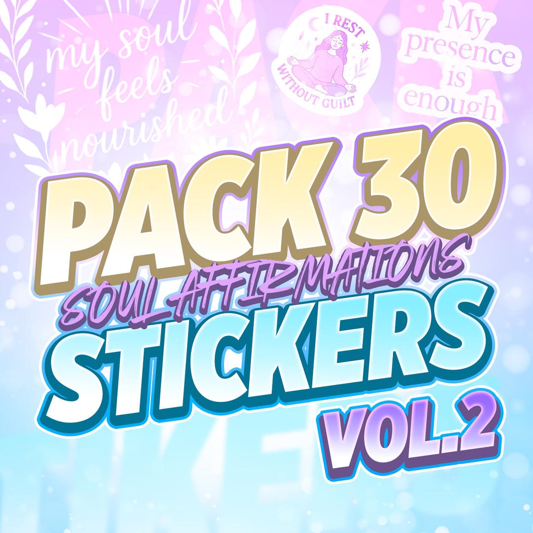 Boho Soul Affirmations Stickers | 30 PNG Spiritual Quotes (digital ...