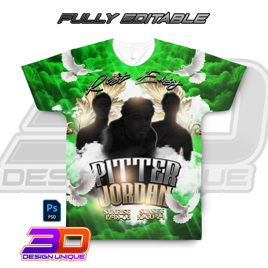 RIP Funeral Shirt Template PSD | Editable Memorial T-shirt | Photoshop ...