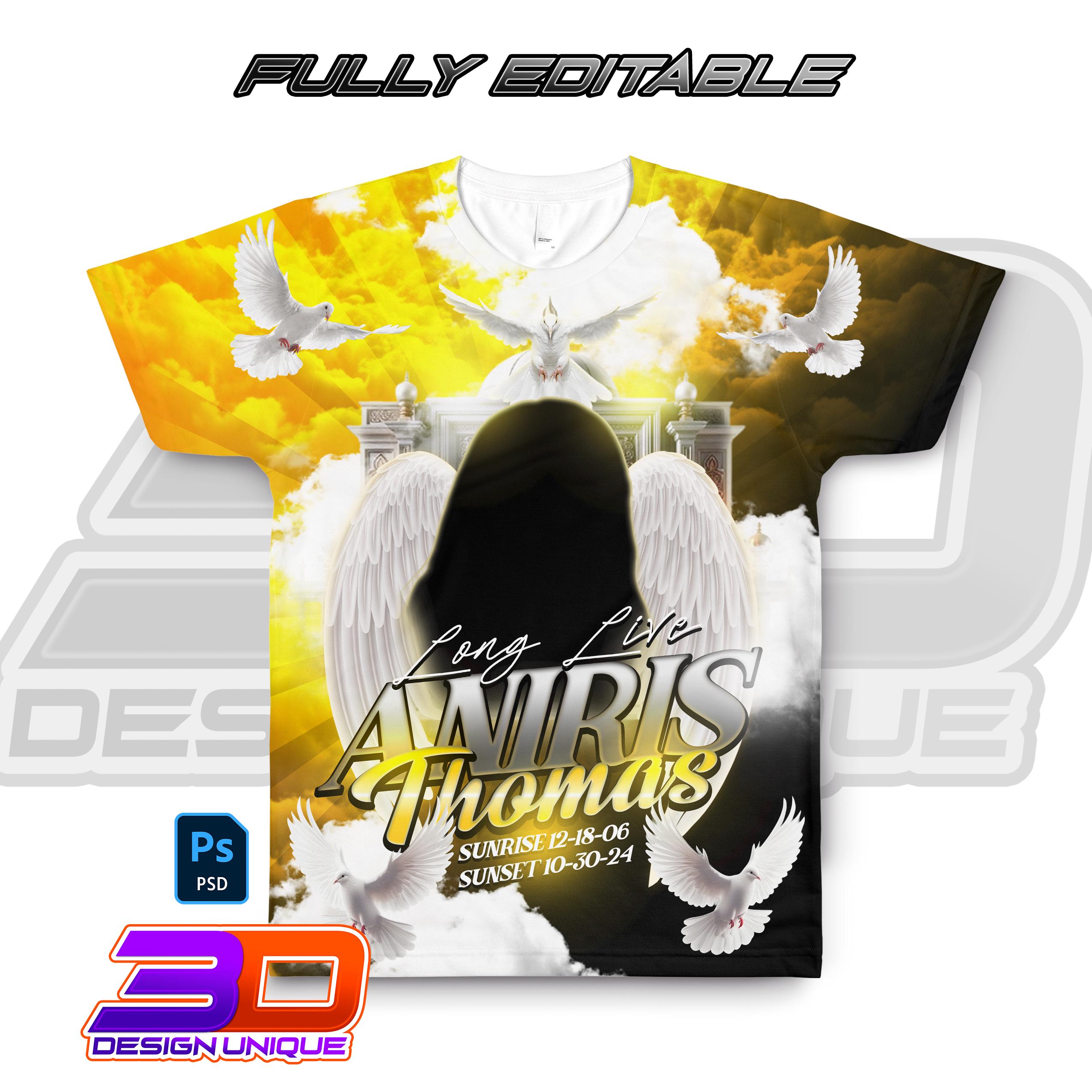 RIP Funeral Shirt Template PSD | Editable Memorial T-shirt | Photoshop ...