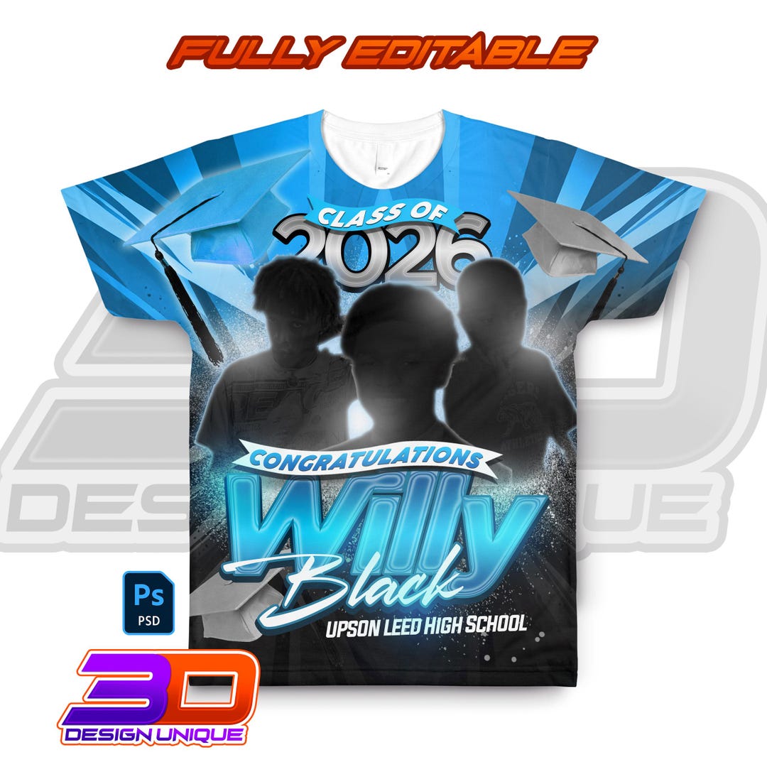 Graduation T-shirt Template PSD | Senior Shirt Design, All Over Print ...
