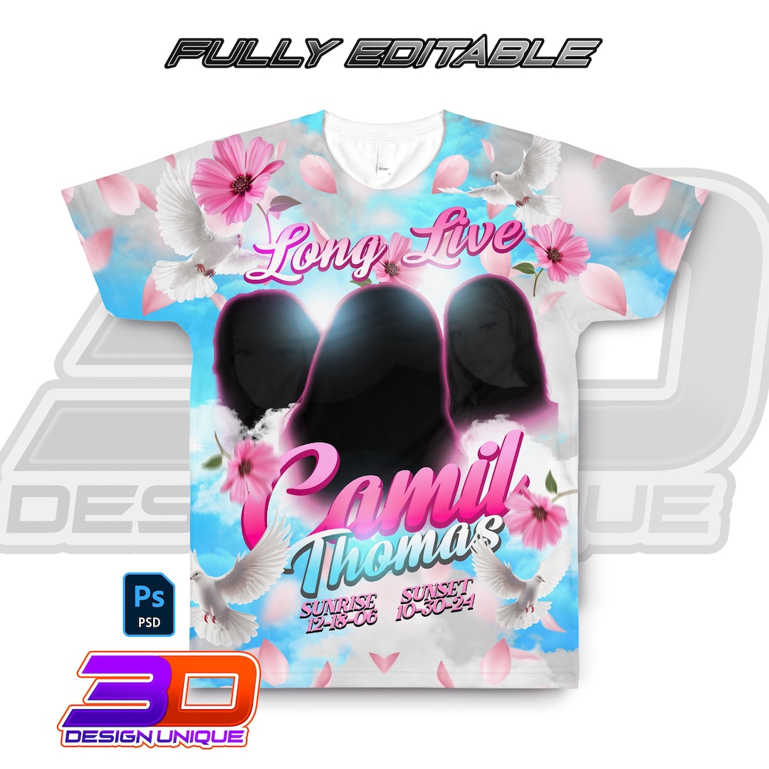 RIP Funeral Shirt Template PSD | Editable Memorial T-shirt | Photoshop ...